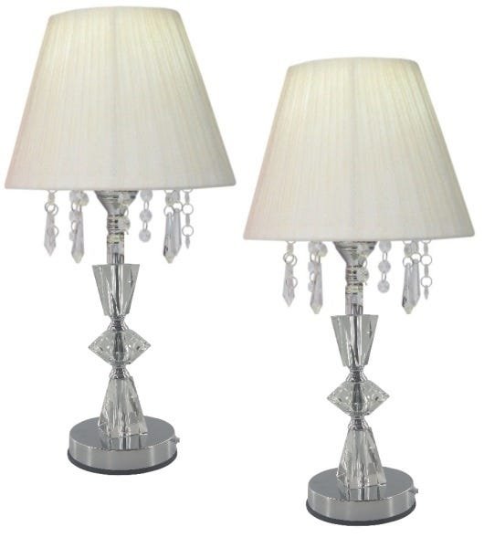 Kit de 2 Abajures Cristal Cúpula Nude 8T65 T50 | MadeiraMadeira