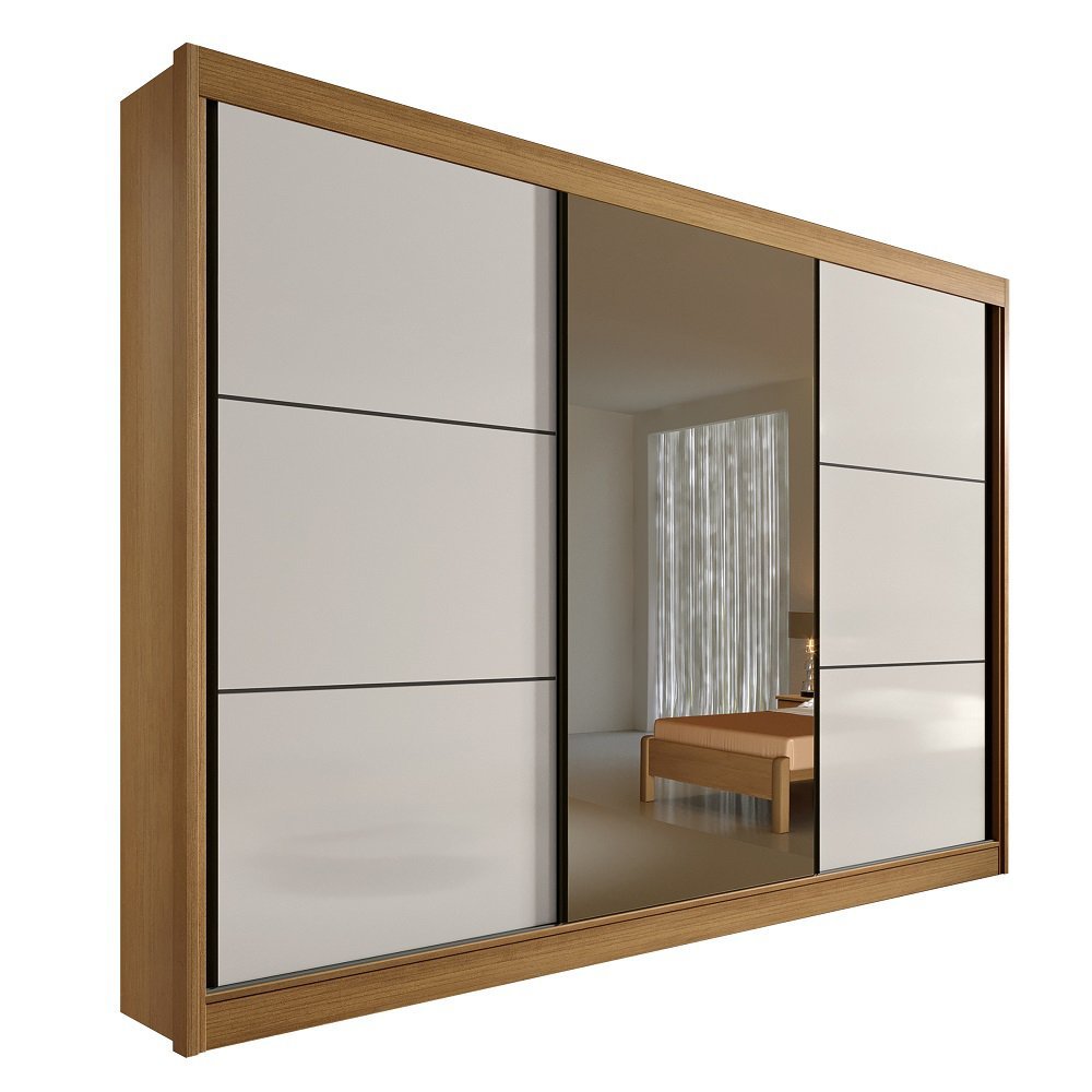 Roupeiro Casal Los Angeles 3 Portas Com 1 Espelho e 6 Gavetas D'Doro ...