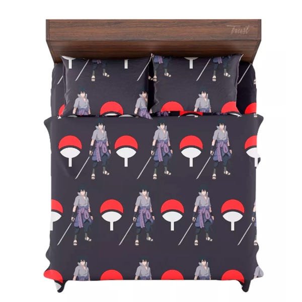 Jogo Cama Casal - Sasuke Uchiha - Naruto Shippuden - Anime | MadeiraMadeira