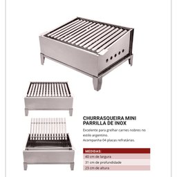 Churrasqueira Mini Parrilla de Inox | MadeiraMadeira