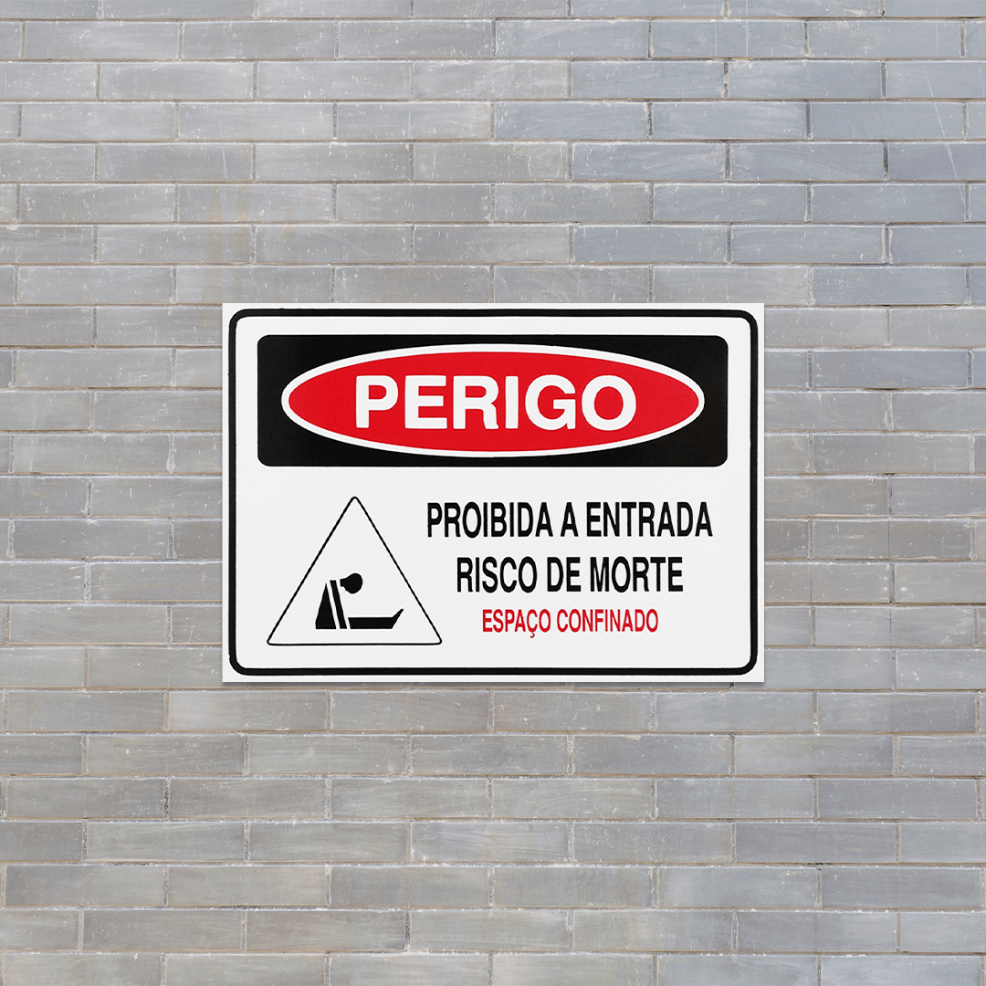 Combo 10 Placas De Sinalização Perigo Proibida A Entrada Risco De Morte ...
