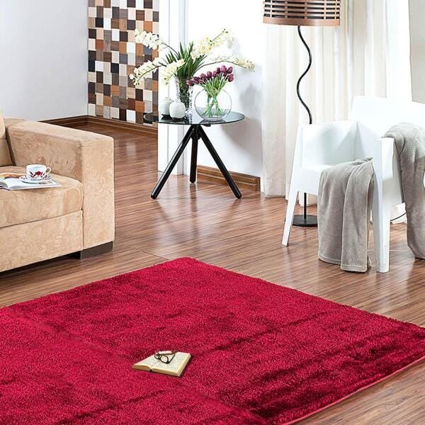 Tapete Super Macio Apolo Casa Dona Vermelho 100x150cm | MadeiraMadeira
