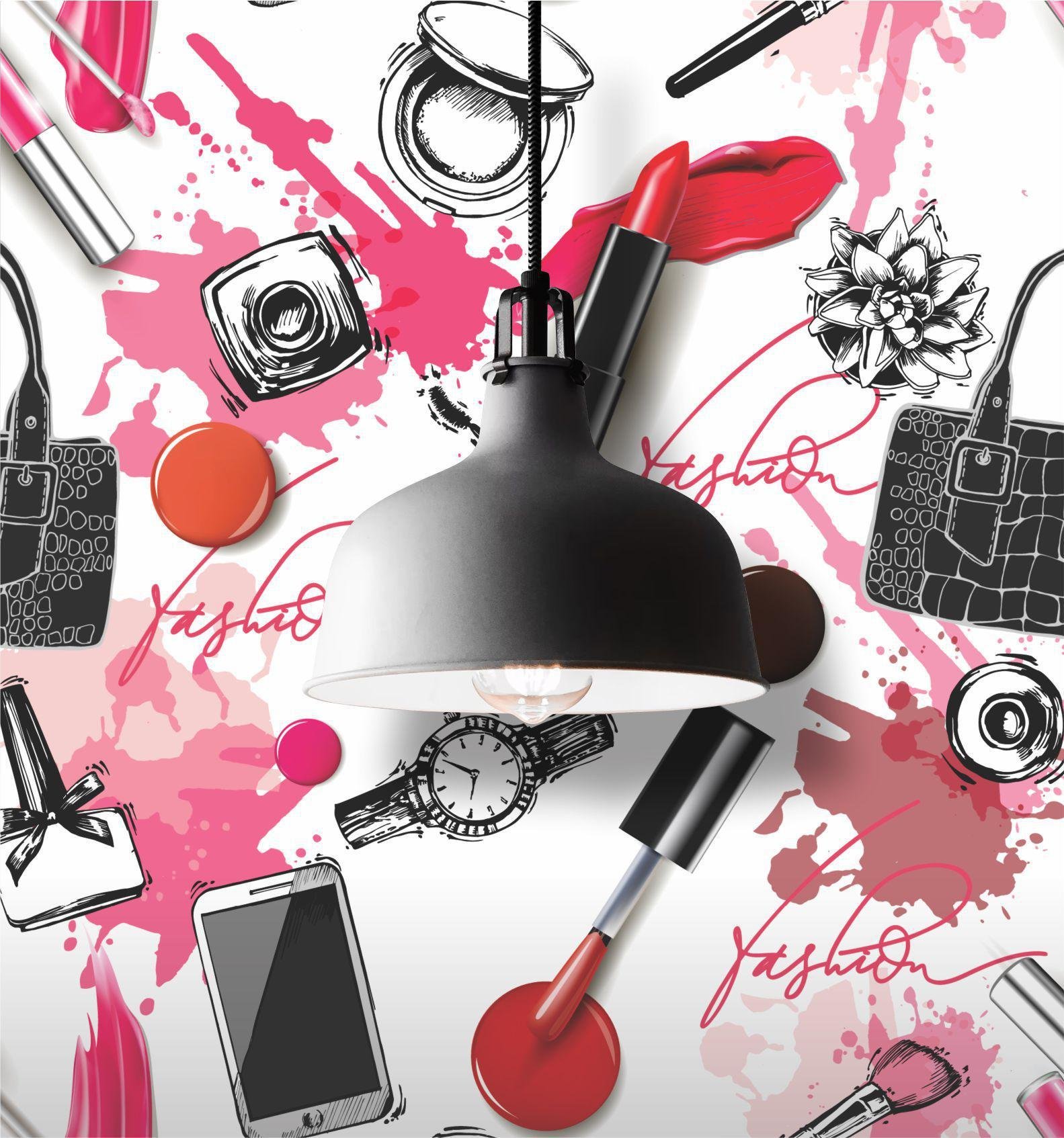 Papel De Parede Acessórios Fashion Moda Kit 02 Rolos A703 | MadeiraMadeira