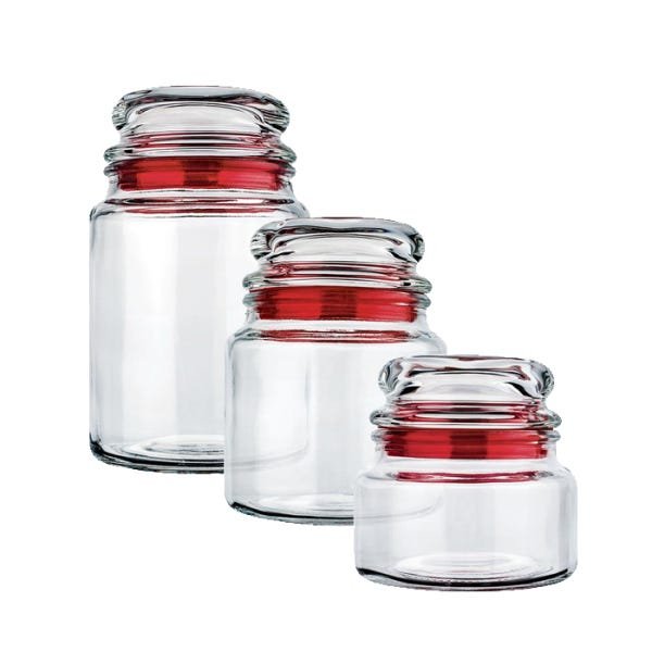 Conjunto 3 Potes Com Tampa De Vidro Mantimento Cozinha | MadeiraMadeira