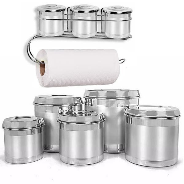 Kit Mantimento Potes Cozinha Condimento Polido 016 | MadeiraMadeira