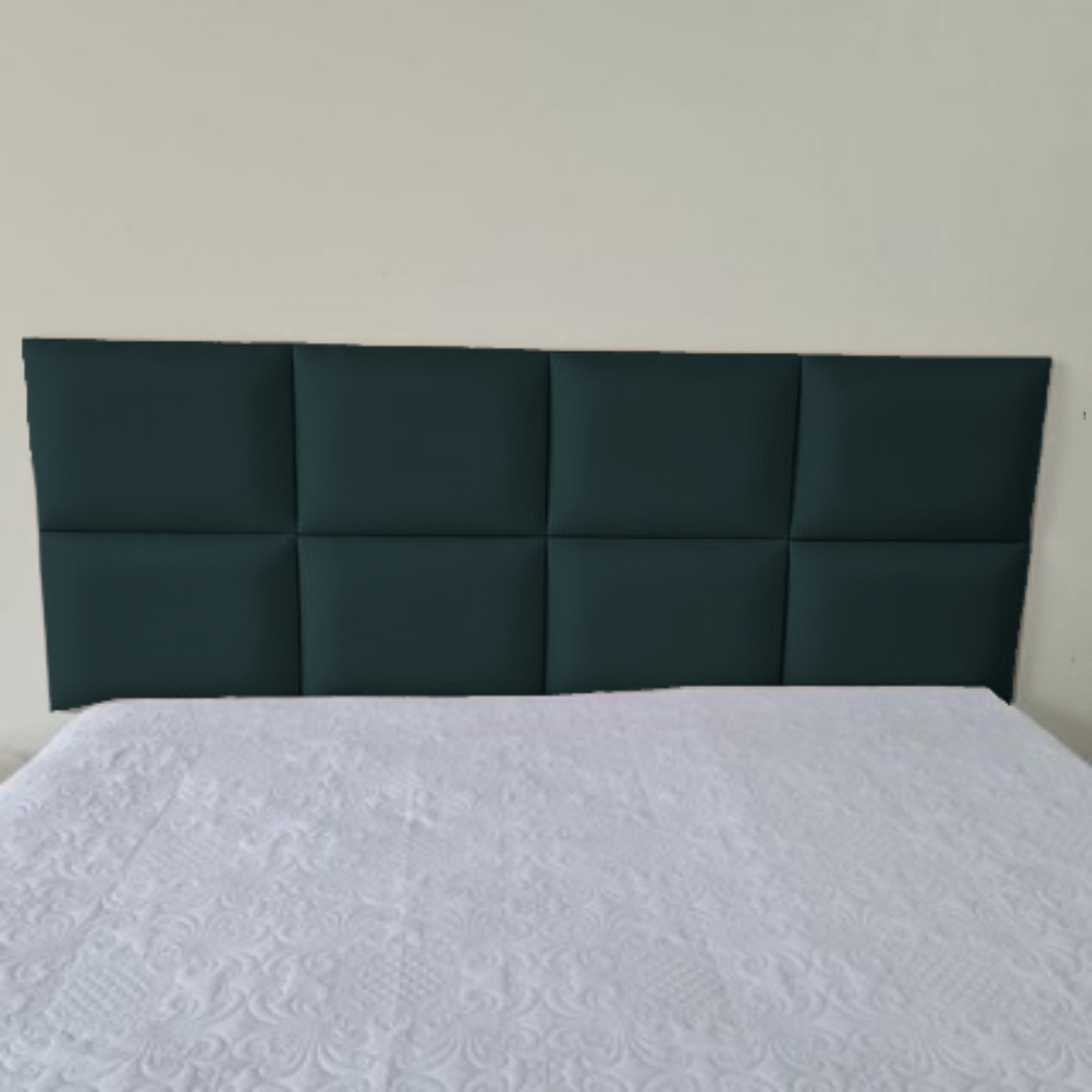Cabeceira De Colar Na Parede Casal (160x60cm)-Tecido Suede:Chumbo ...