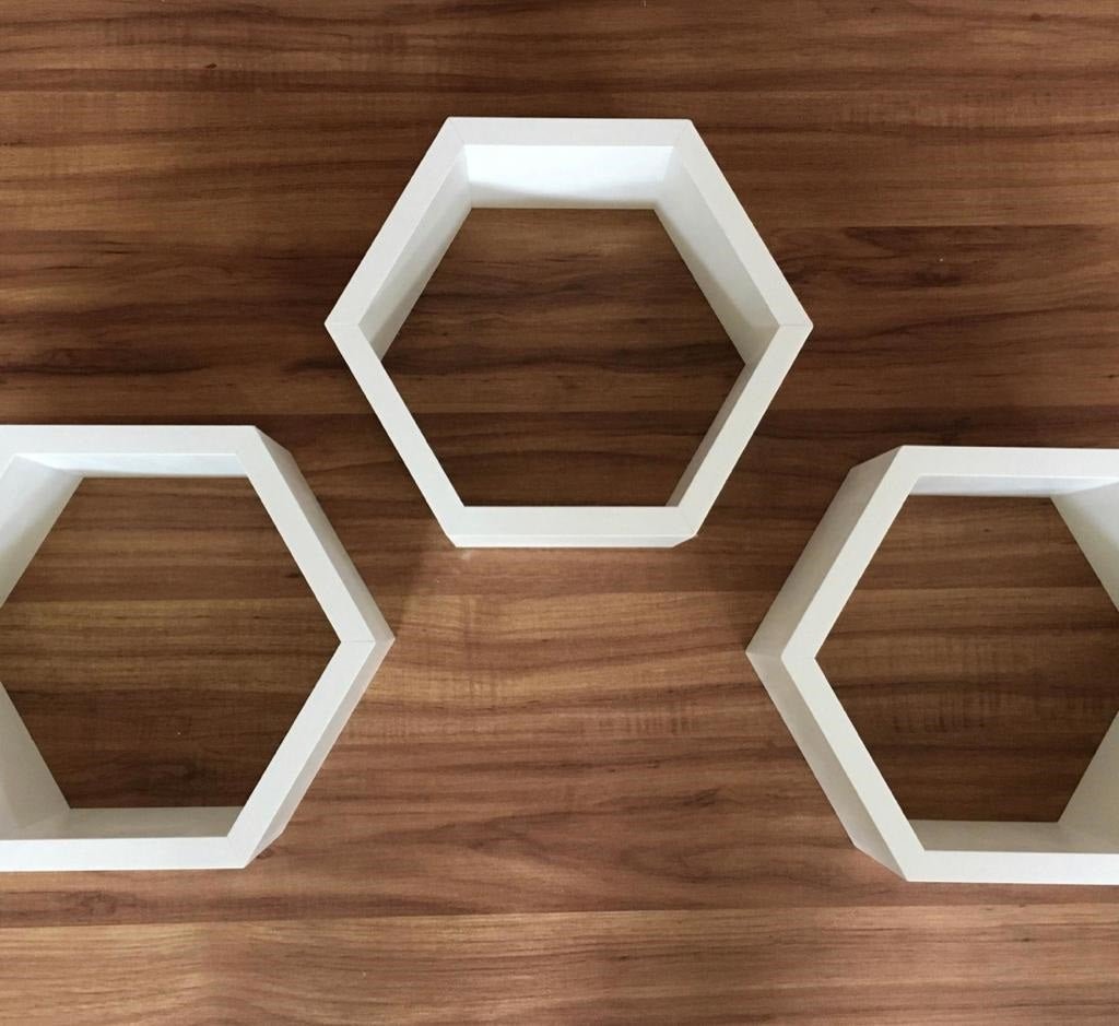Nicho Colmeia Hexagonal Branco para quarto de bebe | MadeiraMadeira