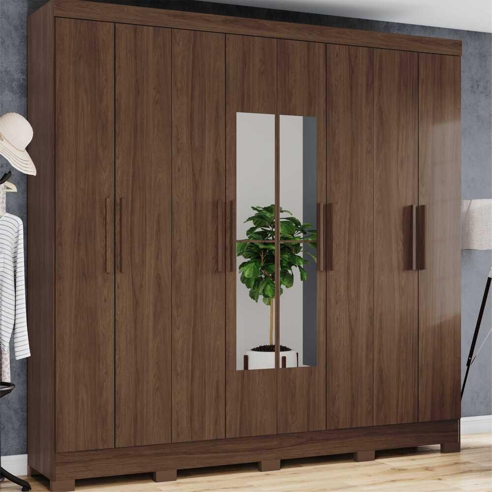 Guarda-Roupa com Espelho Casal 8 Portas 4 Gavetas Dublin Multimóveis ...