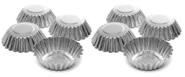 Mini Formas de Bolo CupCake em Metal Inox kit 8 unid | MadeiraMadeira