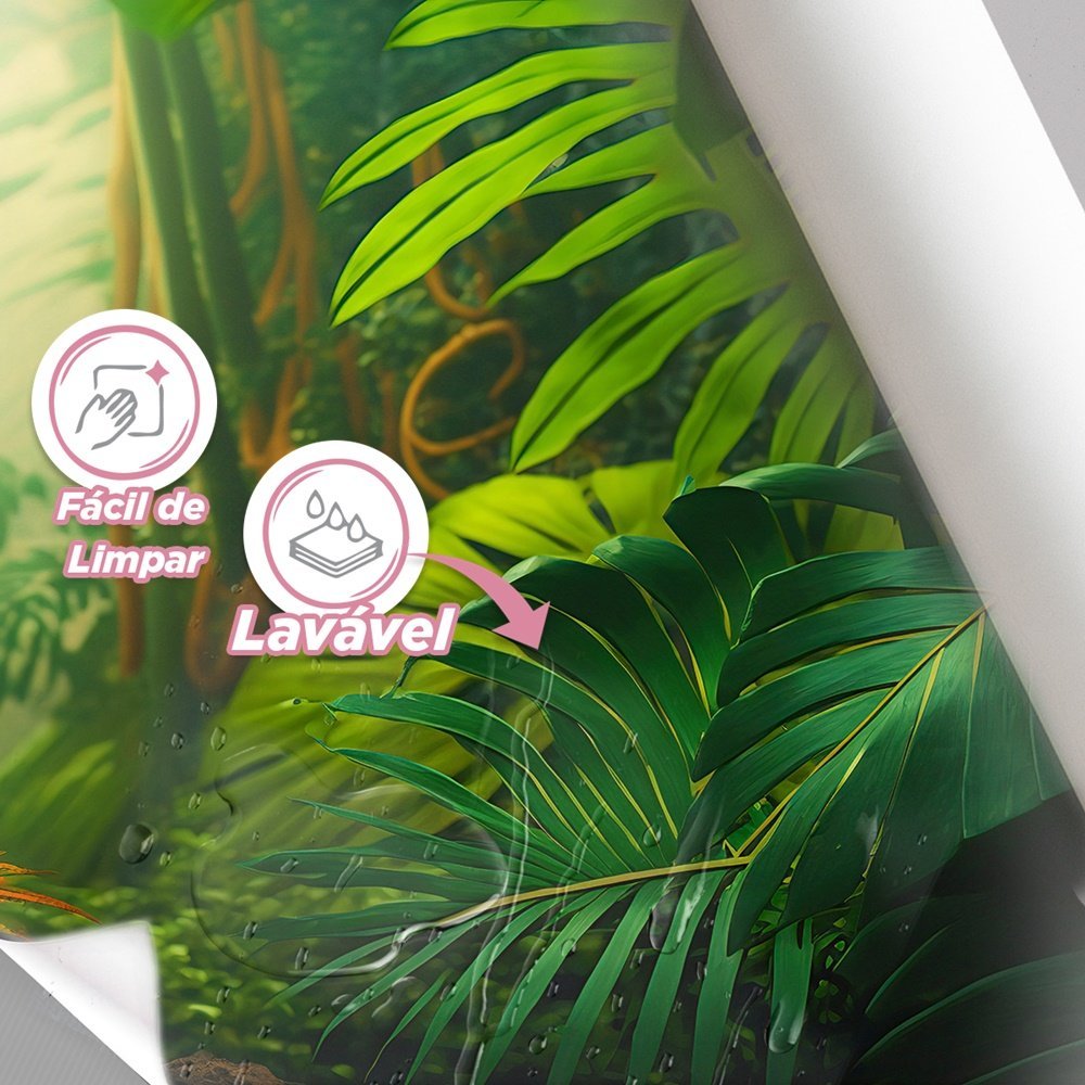 Papel de Parede 3D Painel 4M Folha Floresta Tropical Vivo Jadim ...