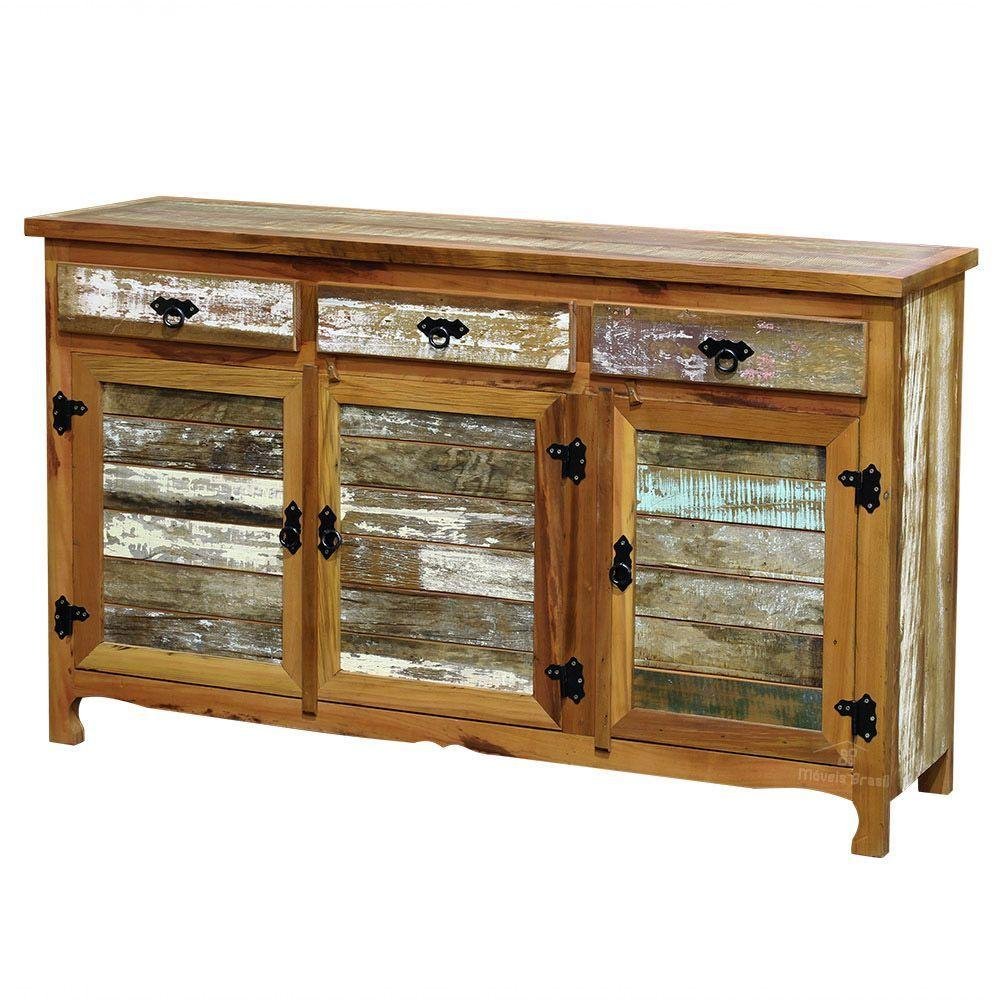 Armário Balcão Arcais Buffet 1,5 M Madeira Maciça Pátina | MadeiraMadeira