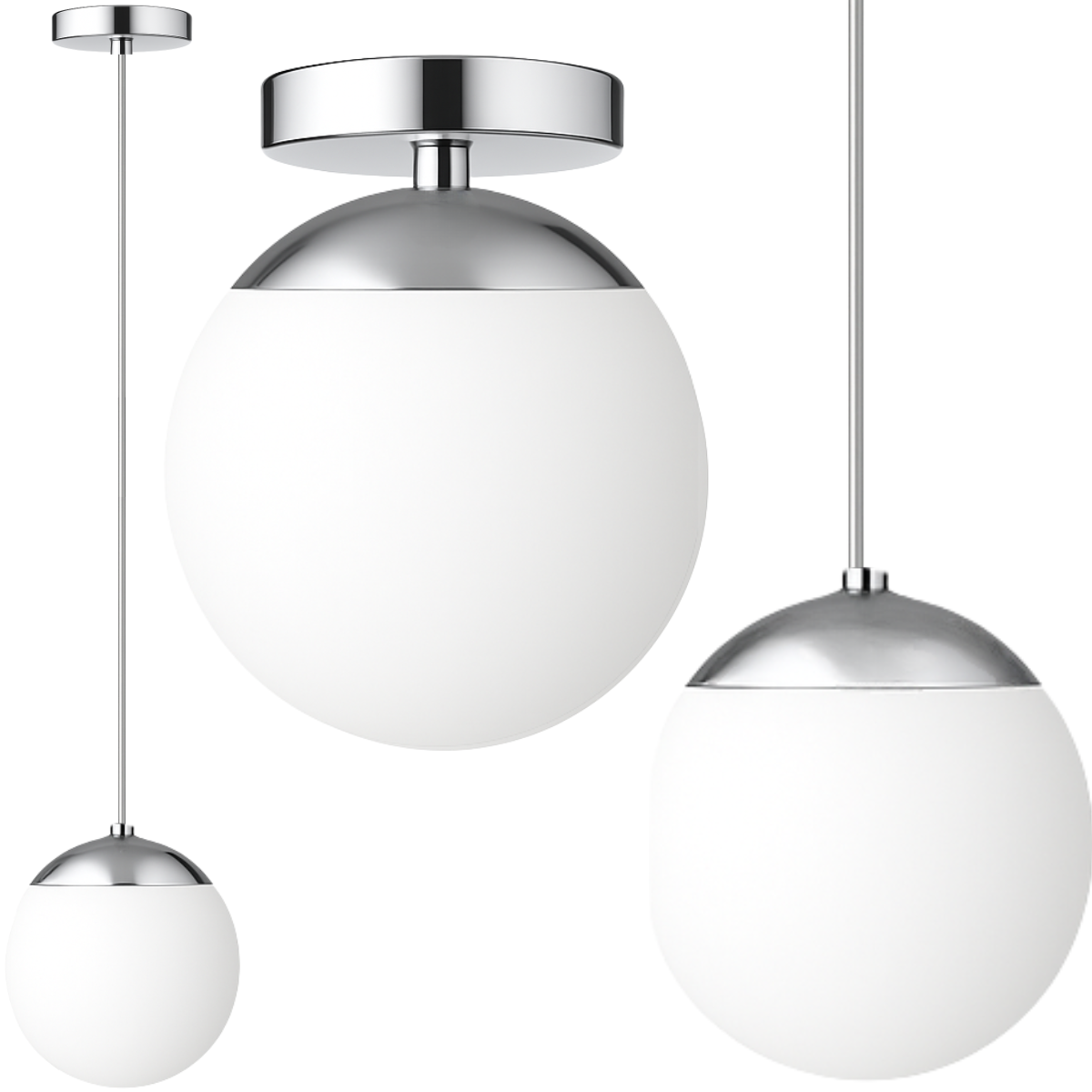 Luminária Lustre Pendente 212cm Jabuticaba Globo Vidro 12cm Metal Teto ...