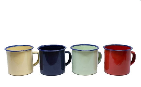 Kit Com 120 Canecas De Ágata Esmaltada 90 Ml Colorida | MadeiraMadeira