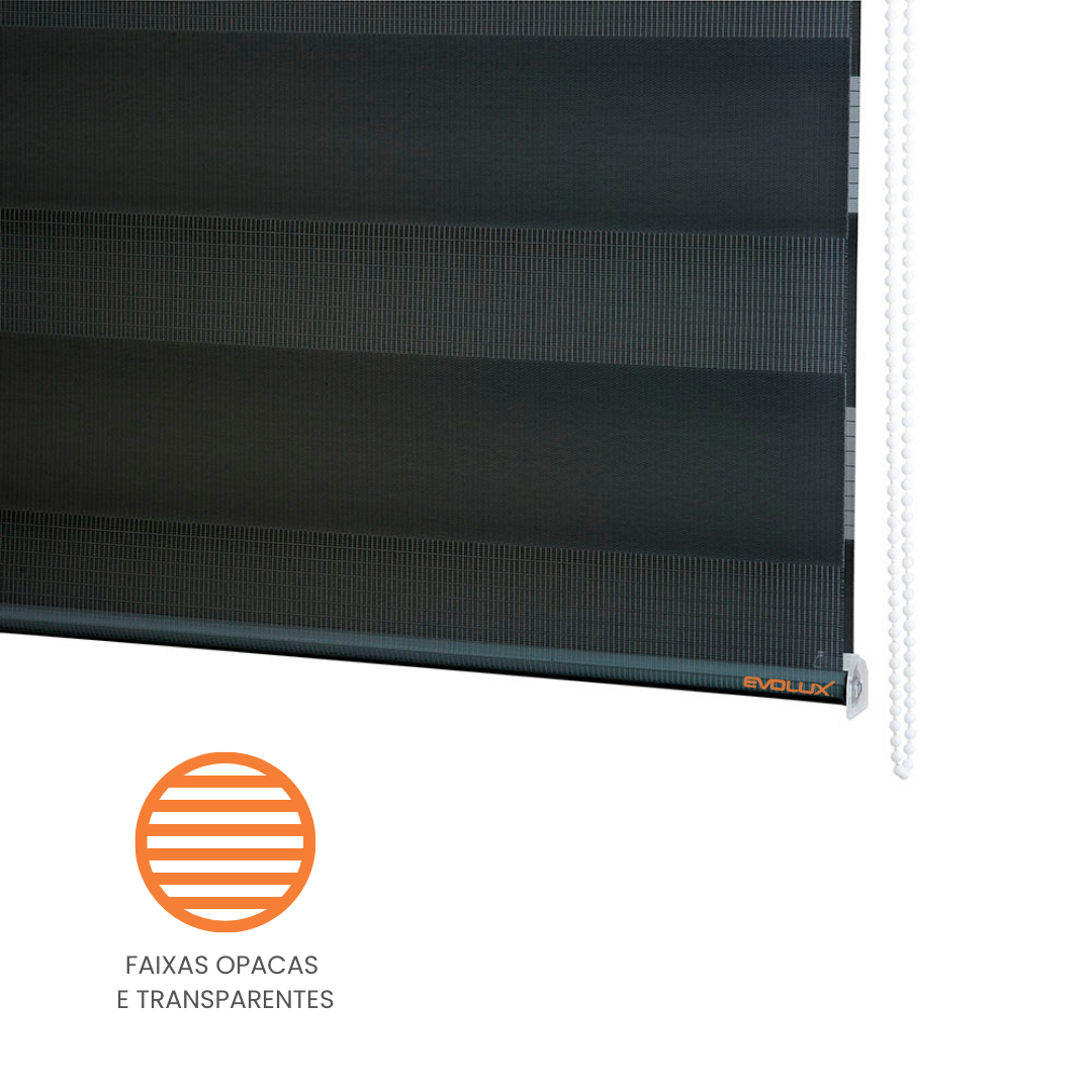 Persiana Zebra Preta Rolo Duplo 160x160 para Salas e Banheiros com ...