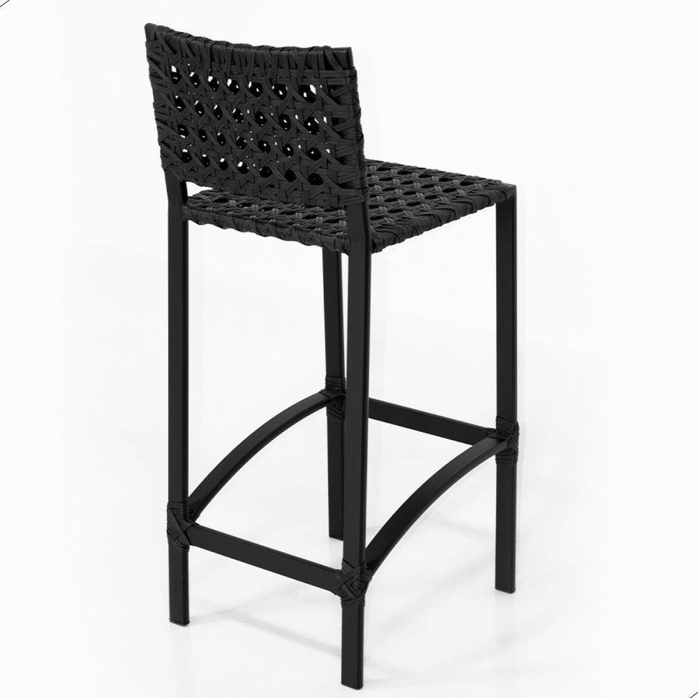 Banqueta Fibra e Alumínio de Bar Balcão Bancada Cozinha Preto ...