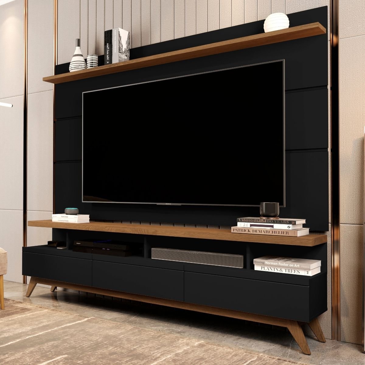 Rack com Painel para Sala Televisão até 65 Polegadas - Mod.2030 ...