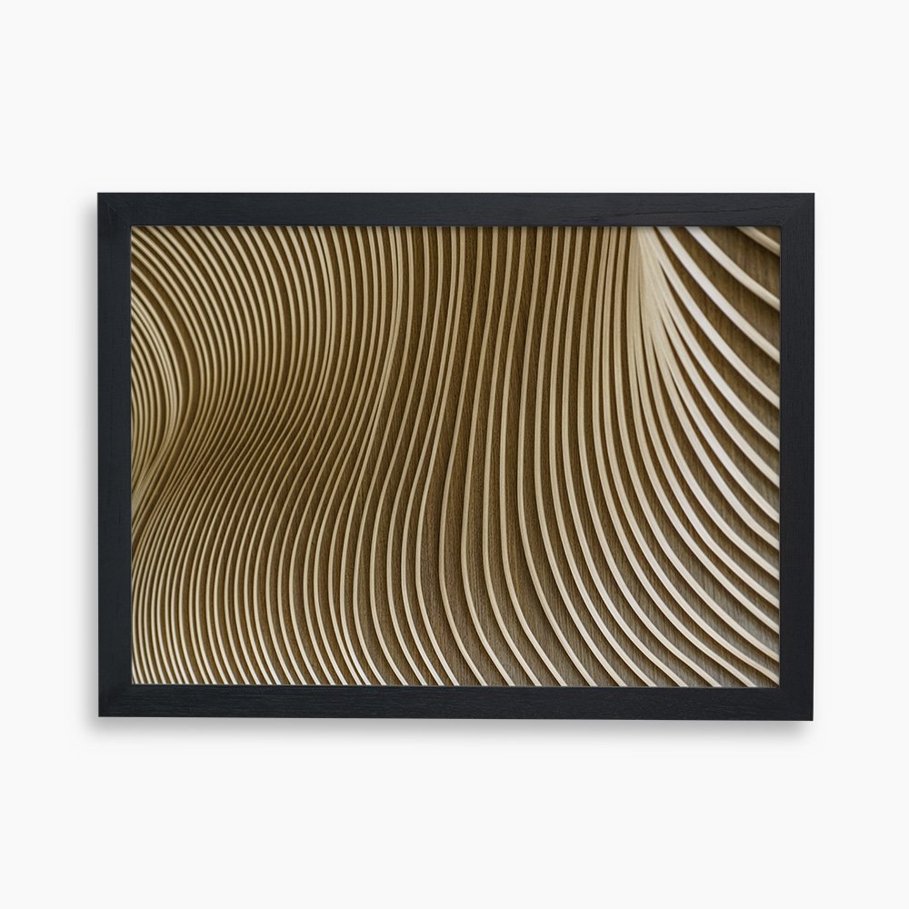 Quadro Decorativo Ondas I | Moldura Preta: 63x43 cm | MadeiraMadeira
