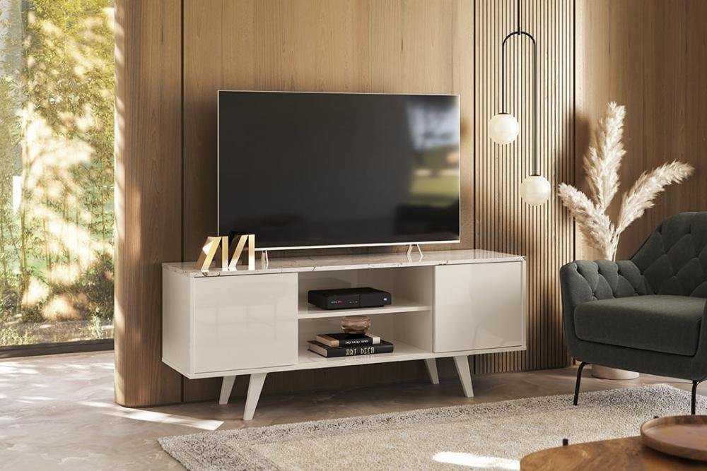 Painel Lisboa para Tv até 55 Polegadas - Calacata/off White - Madetec ...