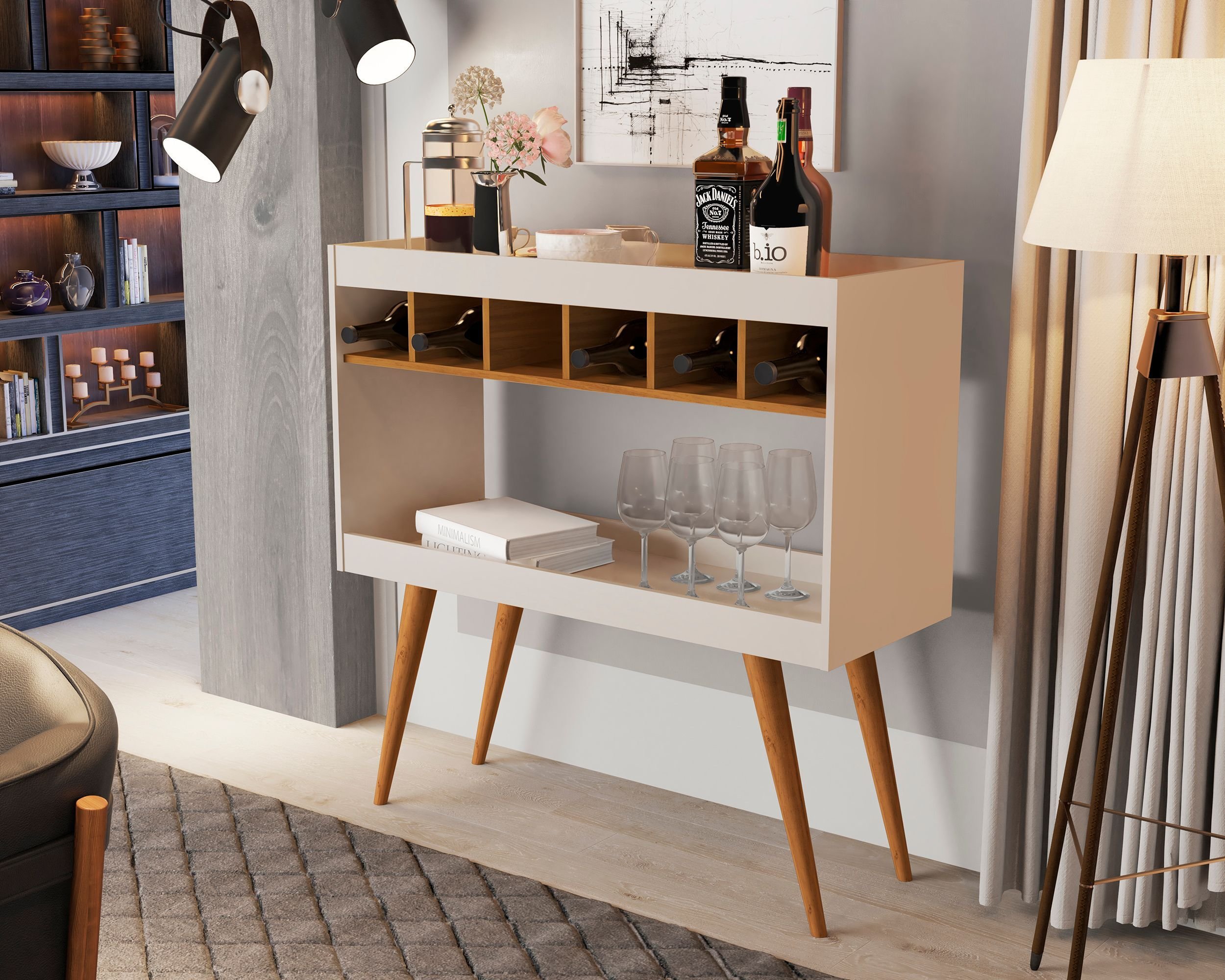 Aparador Athenas Cor Off White com Nature | MadeiraMadeira