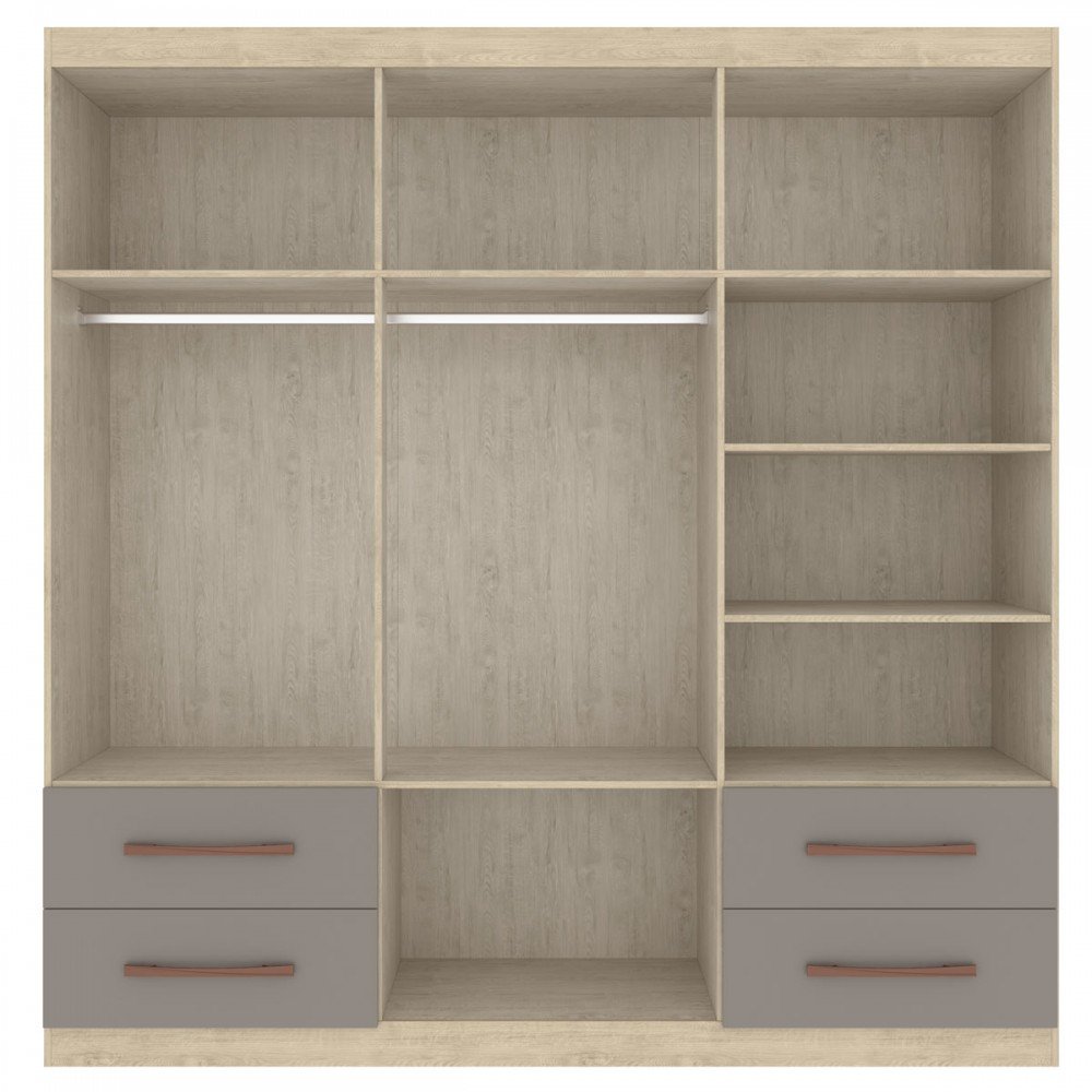 Guarda-Roupa Casal Dublin 6 Portas 4 Gavetas Crema Fumê - Doripel ...