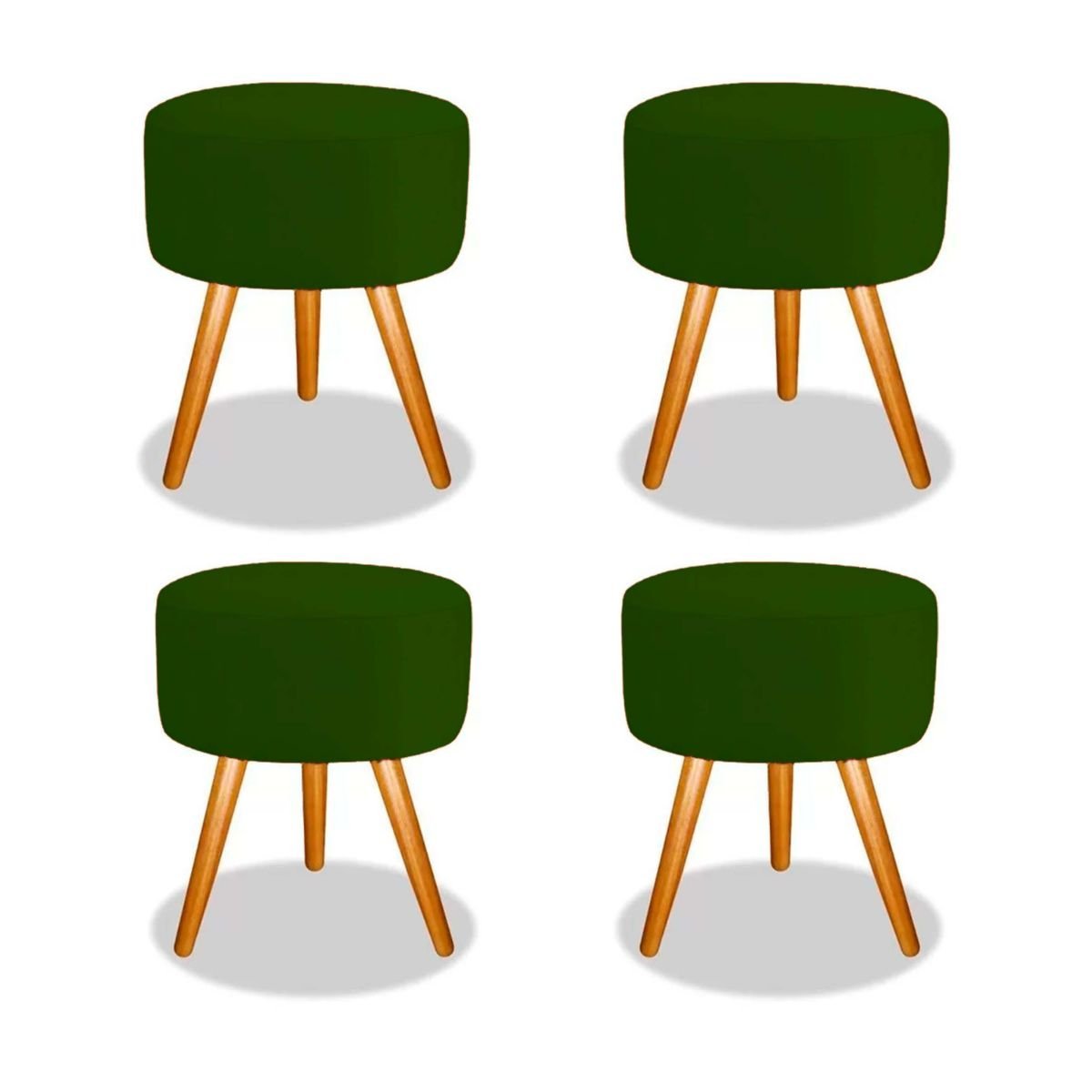 Kit 4 Puffs Classic Pés Palito Sued Verde Musgo - Kimi Design ...