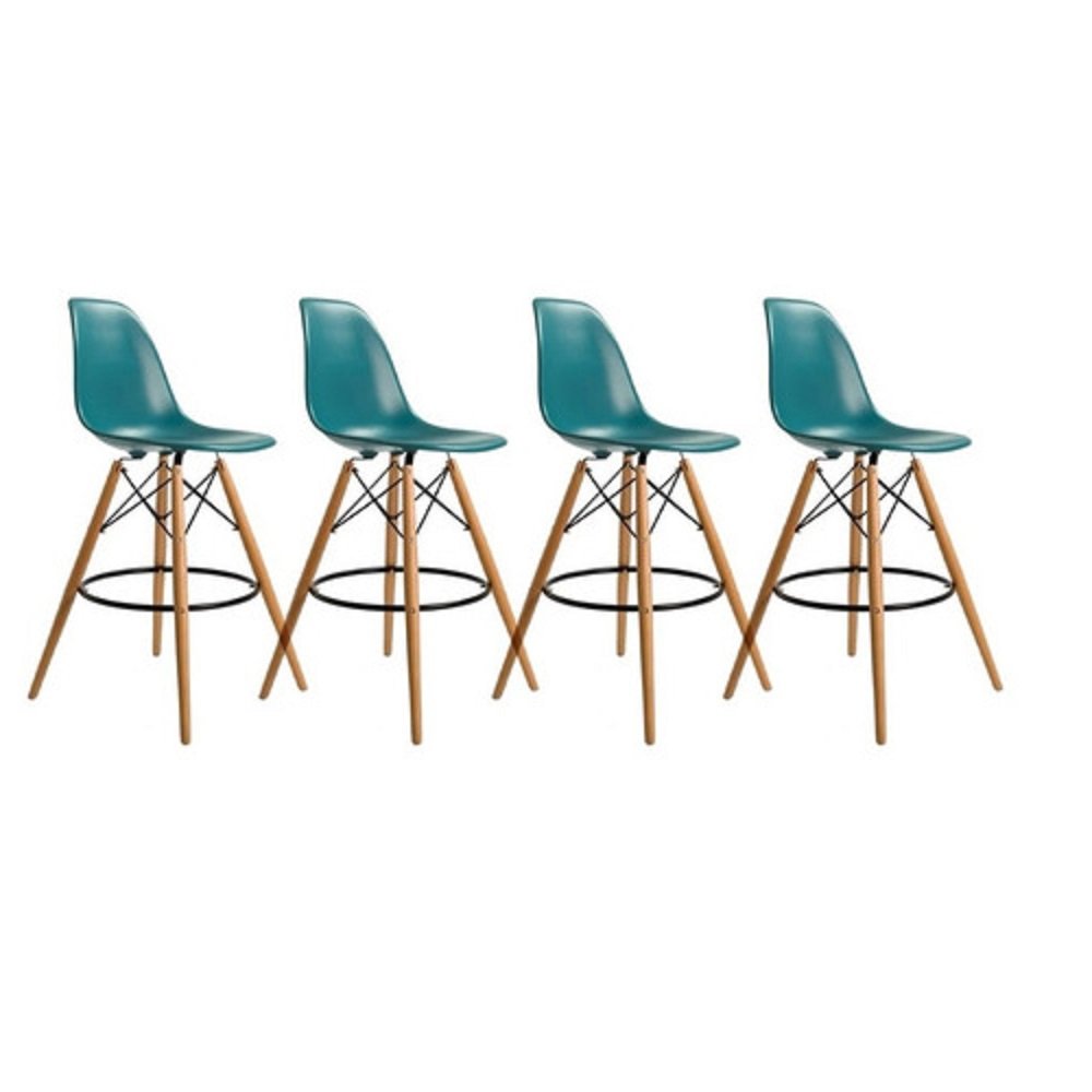 Banqueta Charles Eames Eiffel Dkr Wood Bcew - 4 Unidades | MadeiraMadeira
