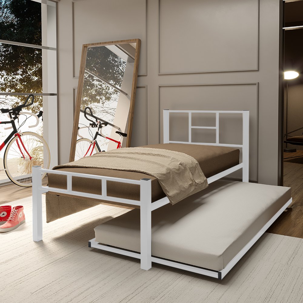 Bicama Solteiro Estilo Industrial Tubular sem Grade - Branco ...