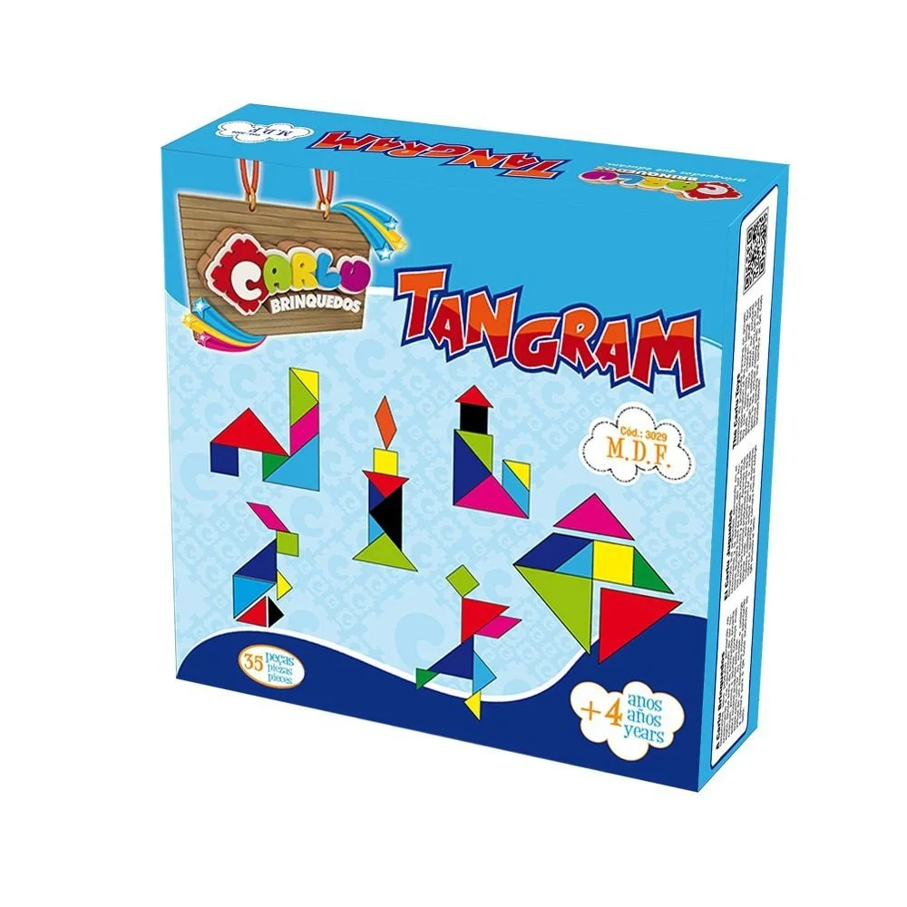 Tangram em MDF 35 peças Cx de papel | MadeiraMadeira