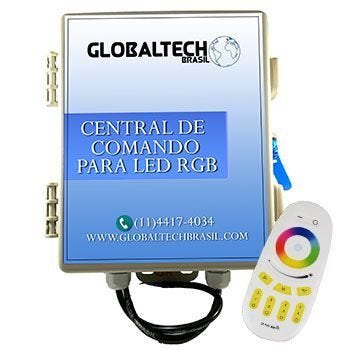 Central de Comando Leds PISCINA RGB Colorido 2 Zonas - 180w/15A ...