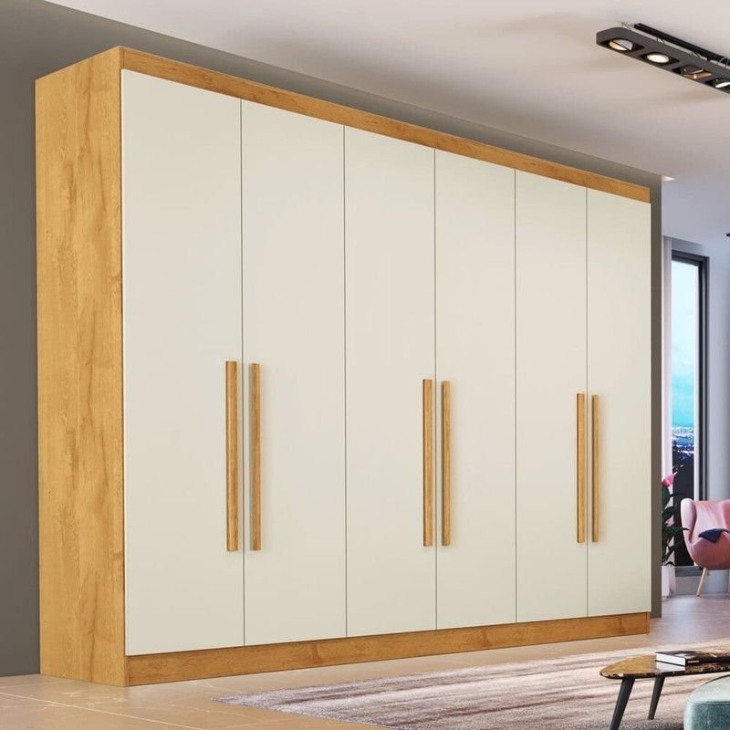 Guarda Roupa Casal 6 Portas 6 Gavetas - Oslo-peroba/off White - Made Marcs | MadeiraMadeira