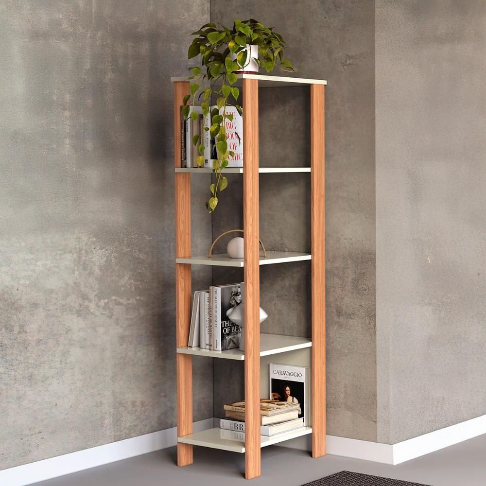 Estante Nicho Industrial 5 Prateleiras 100% Mdf Cor:off White com ...