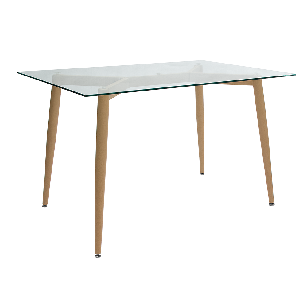 Mesa de Jantar Retangular com Tampo de Vidro Veneza 120cm | MadeiraMadeira