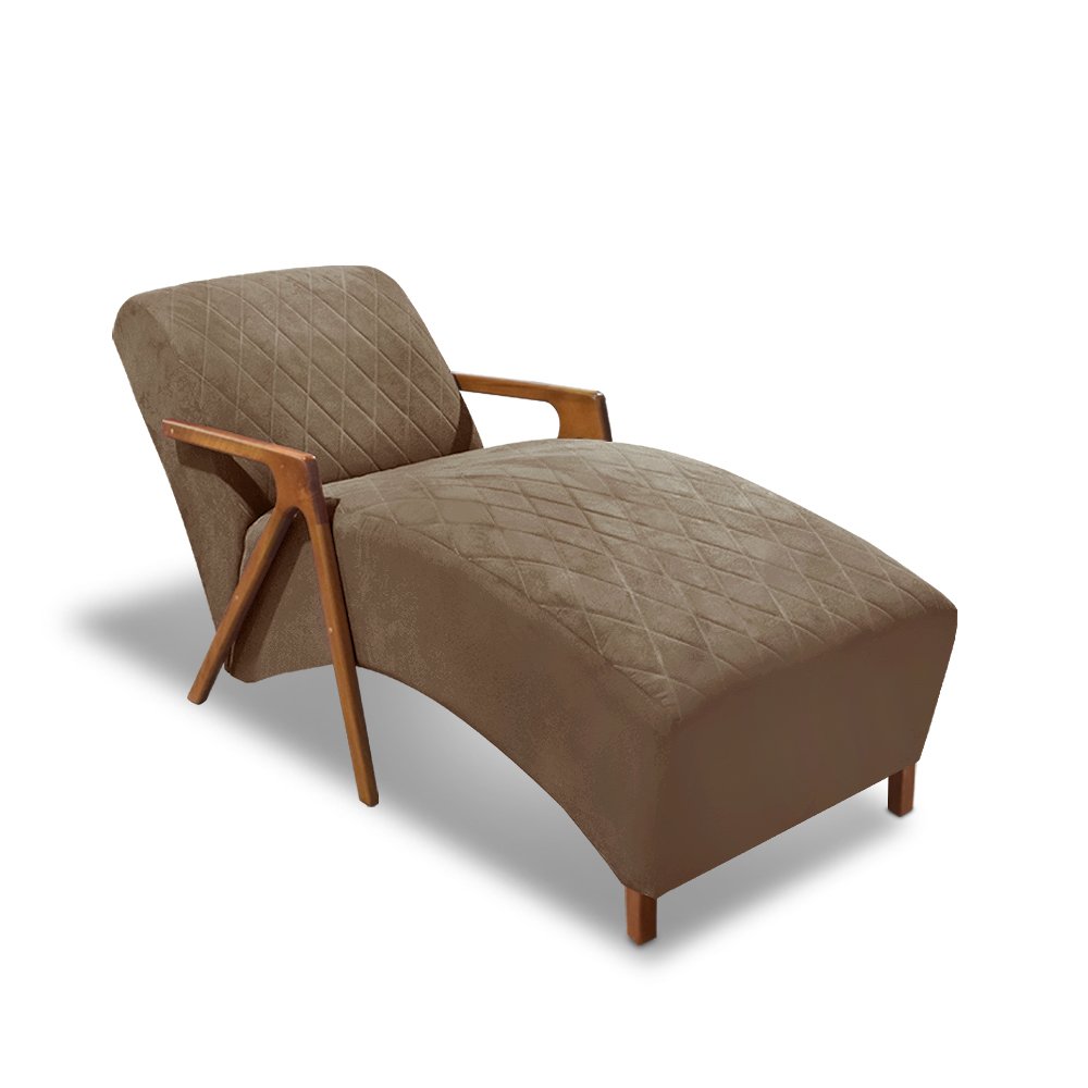 Divã Chaise Longue com Braços em Madeira Consultório de Psicologia ...