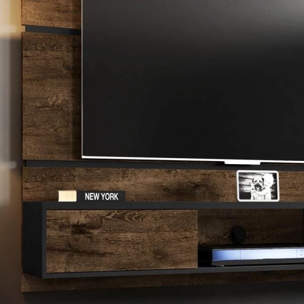 Painel para TV 65 Polegadas Ambar - Madeira/Preto - Bechara ...