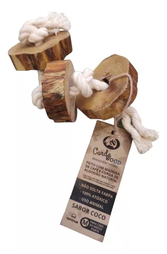Corda Wood Feito com Madeira de Café com Casca Sabor Coco para Cães ...