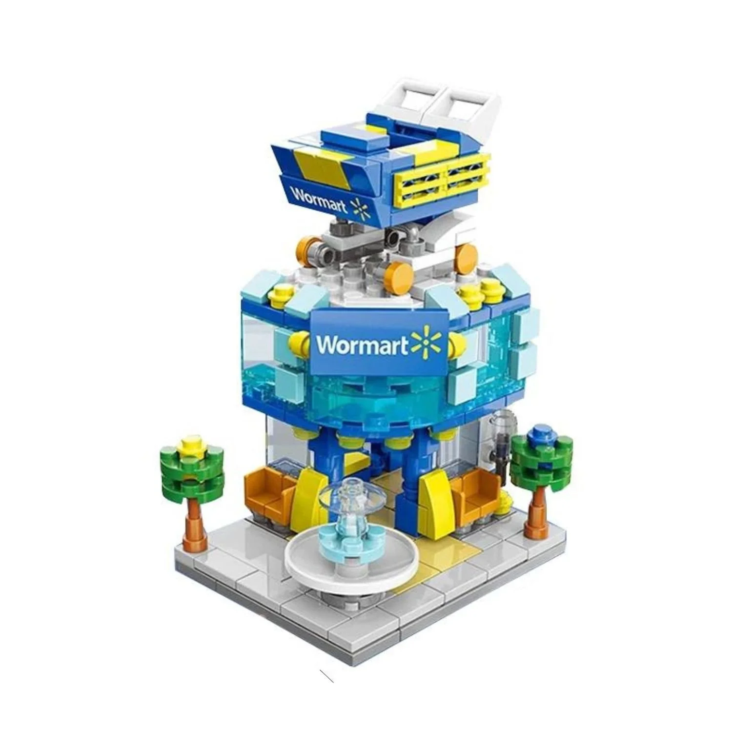 Bloco Montar Cidades Mercado Wormart Lego 208 Peças Bugshop Ty33832 ...