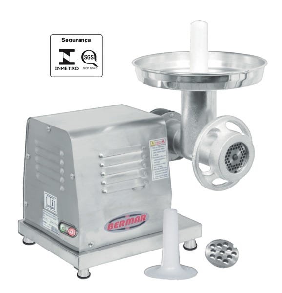 Moedor de Carne Elétrico com Carenagem de Aço Inox Boca 8 BM 23 NR ...
