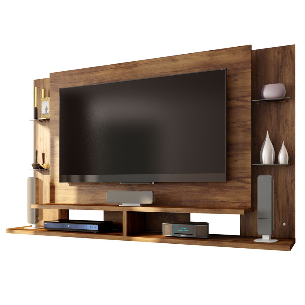 Painel para TV até 55 Polegadas Domínio Caemmun Jatobá | MadeiraMadeira