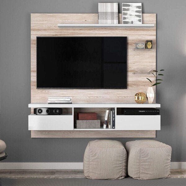 Painel Home para TV até 55 Polegadas 2 Portas e Nichos Antares Colibri ...