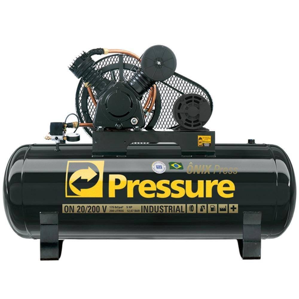 Compressor de Ar Onix 20/200v 175 Libras 20 Pés 200 Litros Trifásico ...