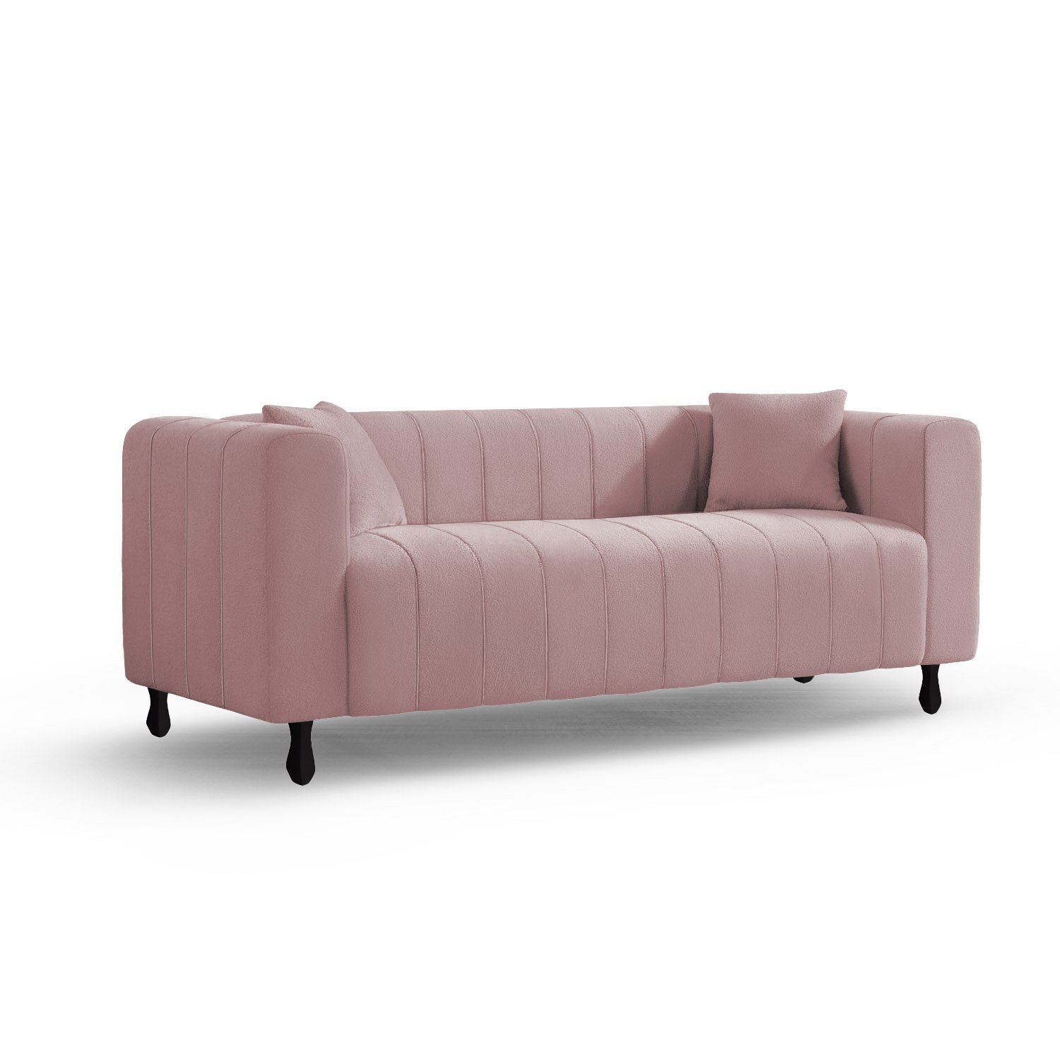 Sofá Viena 180cm Suede Rose - Lares Decor | MadeiraMadeira
