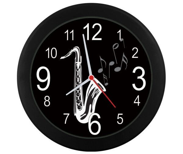 Relógio Parede Saxofone notas musicais | MadeiraMadeira