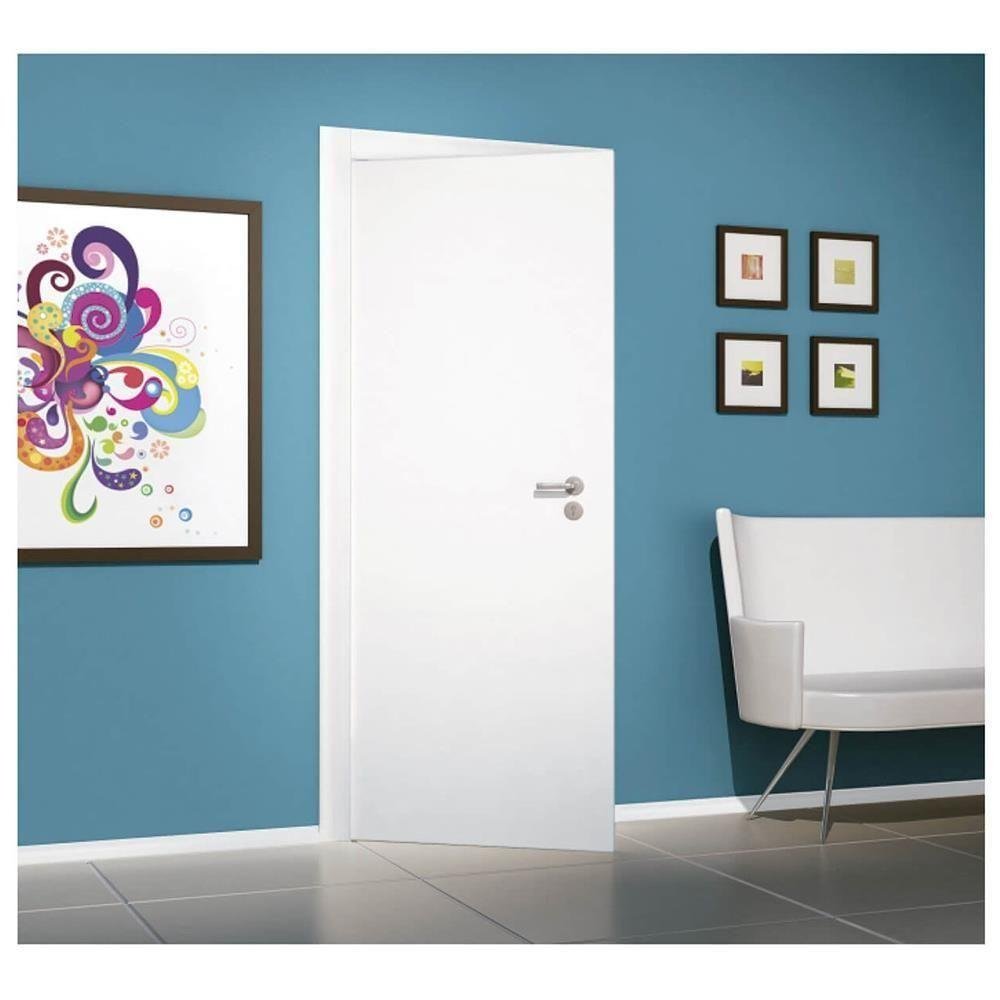 Porta Lisa Montada Em Madeira Esquerda 210X72Cm Primer | MadeiraMadeira