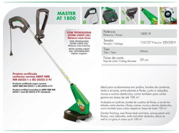 Aparador De Grama Trapp Master At 1800 - 110V | MadeiraMadeira