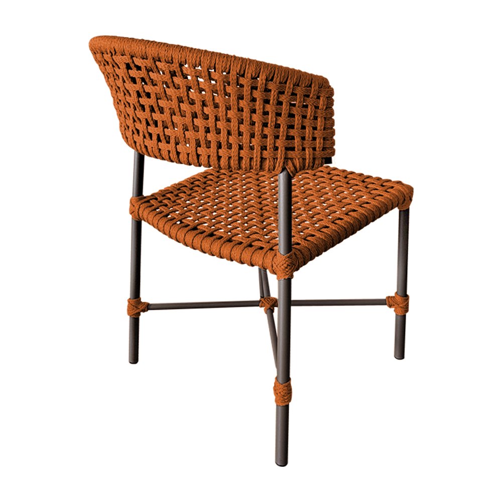 Kit 6 Cadeiras de Jantar Hortz em Alumínio Rami Corda Naútica Terracota | MadeiraMadeira