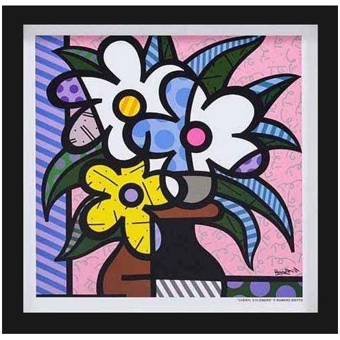 Quadro Obra Butterfly de Romero Britto 35x35cm | MadeiraMadeira