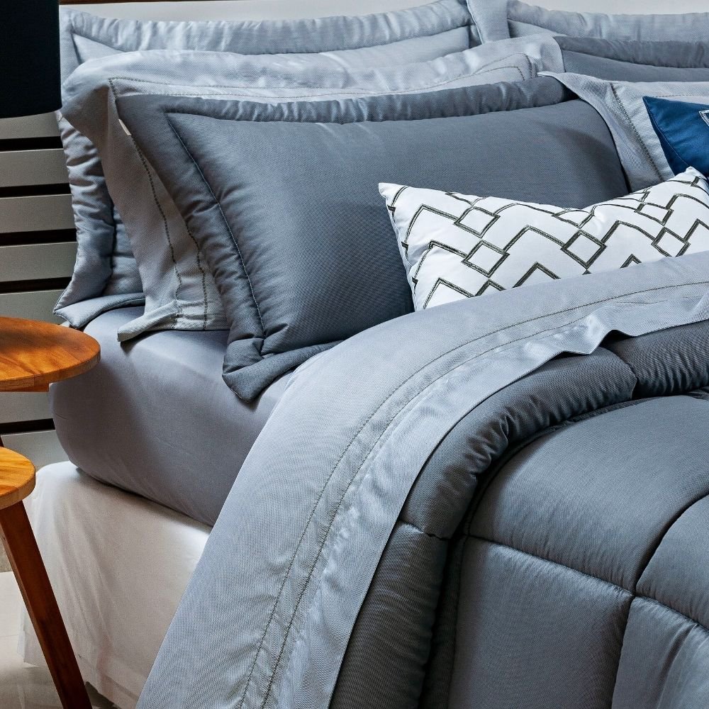 EDREDOM TRULLI PERCAL 400 FIOS FIBRA DE BAMBU - 3 PEÇAS - KING ...