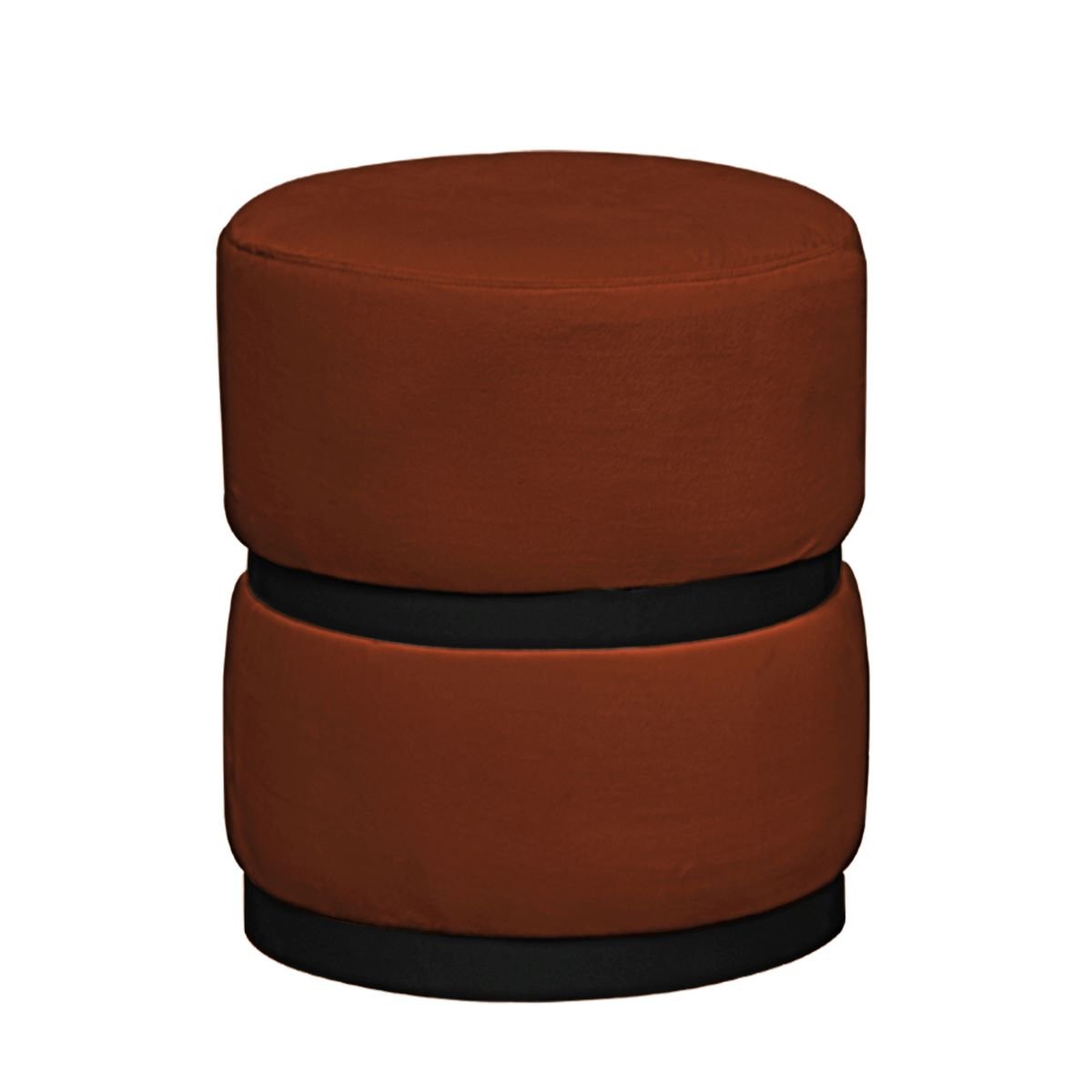 Puff Theo Base Preta - 47cm X 34cm - Telha | MadeiraMadeira