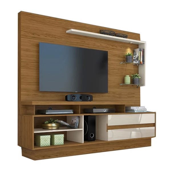 Estante Home para Tv 60 Polegadas Vicente Naturale Off White Madetec ...