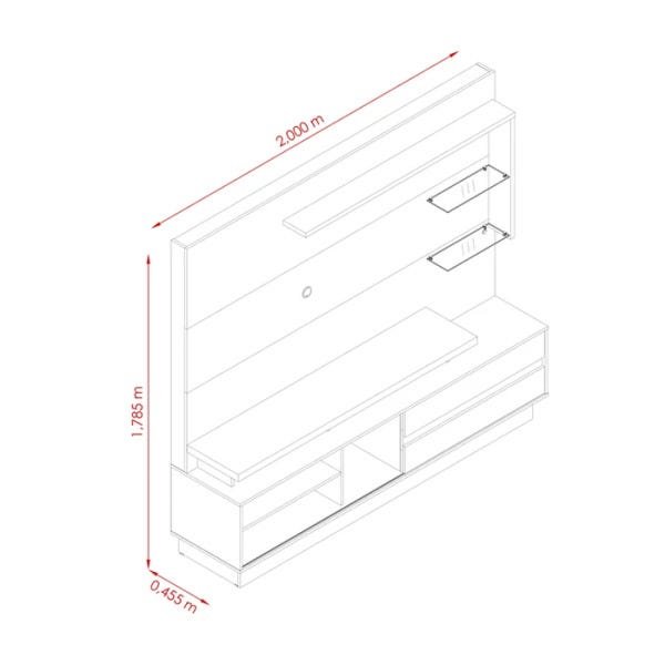 Estante Home para Tv 60 Polegadas Vicente Naturale Off White Madetec ...